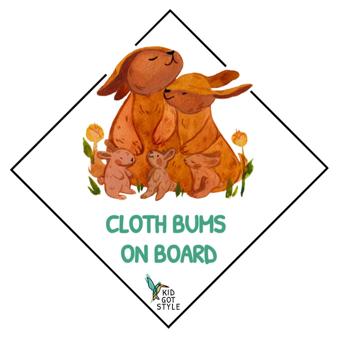 Fluff Tails Cloth Bum On Board Sticker – Kid Got Style